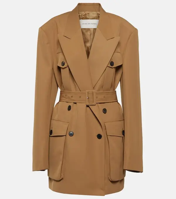 Dries Van Noten Double-breasted Gabardine Jacket
