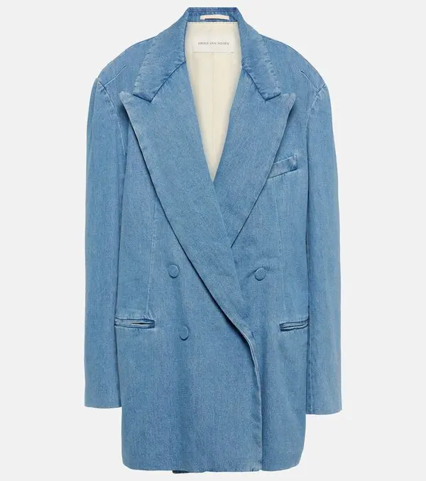 Dries Van Noten Oversized Denim Blazer - Blue