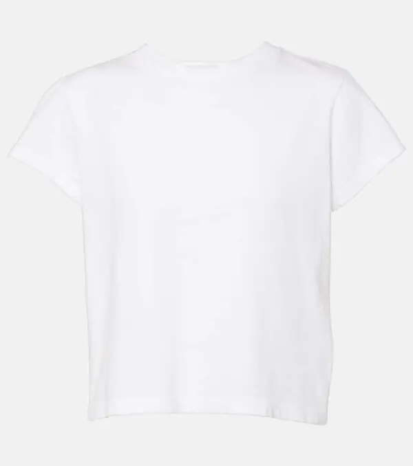 AGOLDE Adine Cropped Cotton Jersey T-shirt - White