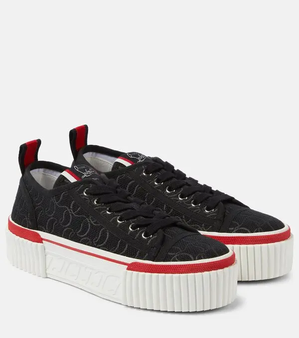 CHRISTIAN LOUBOUTIN Super Pedro Platform Sneakers - Black