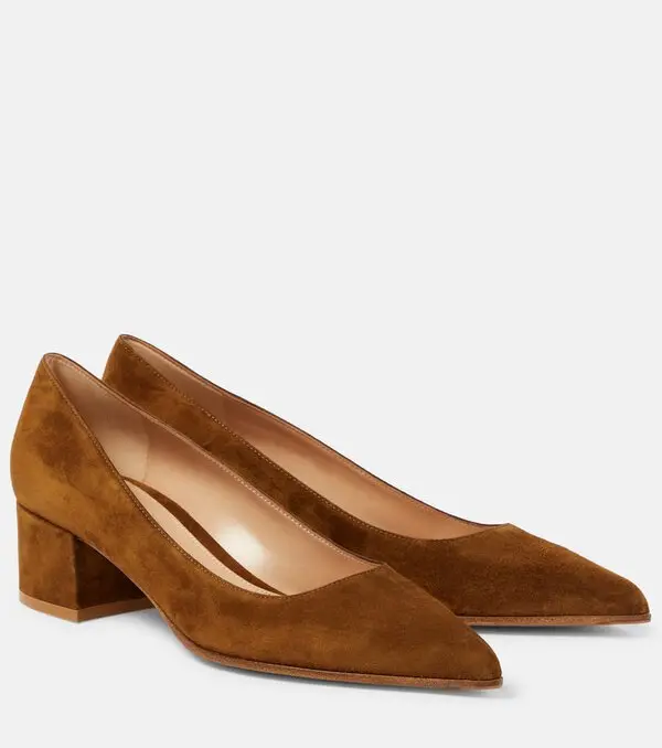 GIANVITO ROSSI Piper 45 Suede Pumps - Brown