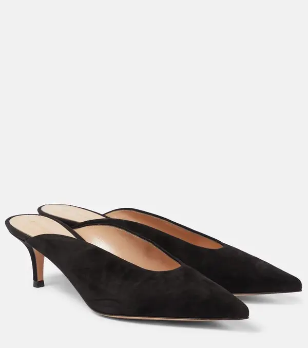 GIANVITO ROSSI Suede Mules - Black