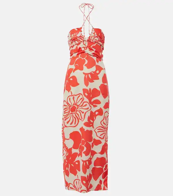 faithfull the brand tortugas midi dress FAITHFULL Tortugas Midi Dress in Ludovica Polka Dot