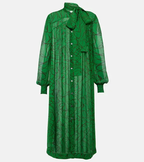 Dries Van Noten Printed Georgette Midi Dress