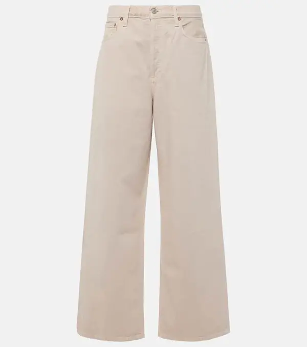AGOLDE Low Slung Baggy Wide-leg Jeans - Beige