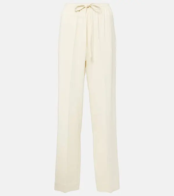 Asceno Aurelia Crêpe Straight Pants - White