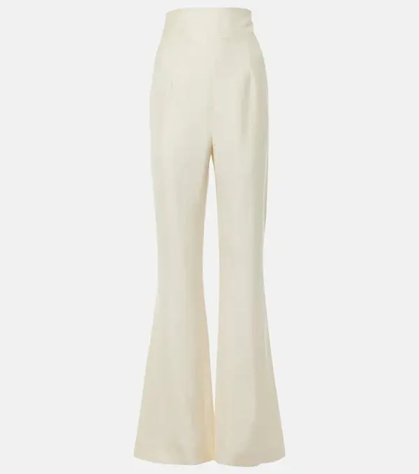 Galvan High-rise Flared Pants - White