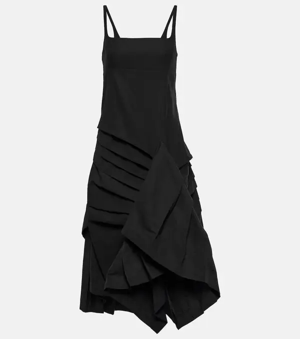 Dries Van Noten Draped Pleated Midi Dress
