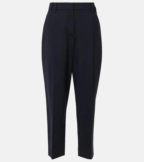Brunello Cucinelli Wool-blend Tapered Trousers