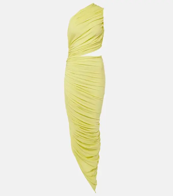 Alaïa Ruched Cutout Gown - Yellow