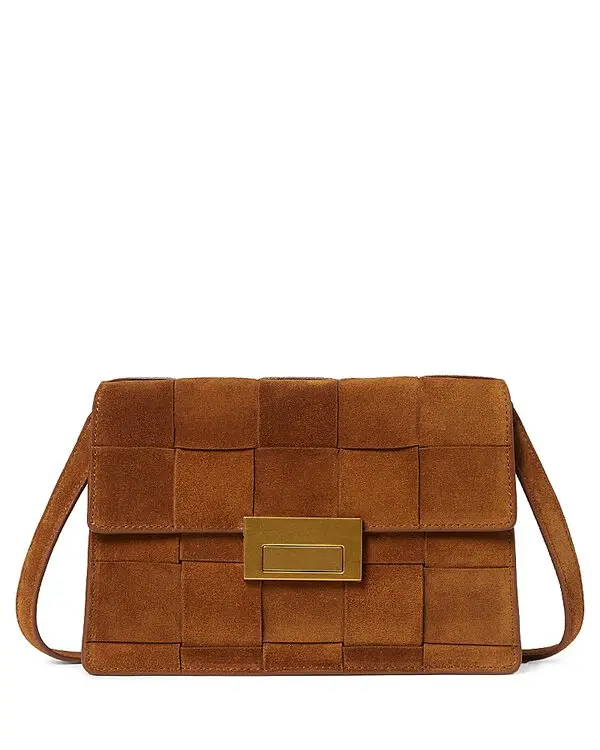 LOEFFLER RANDALL Delphine Small Leather Crossbody - Cacao/gold