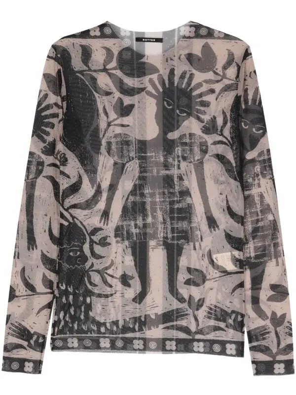 BOTTER Mix-print Mesh T-shirt
