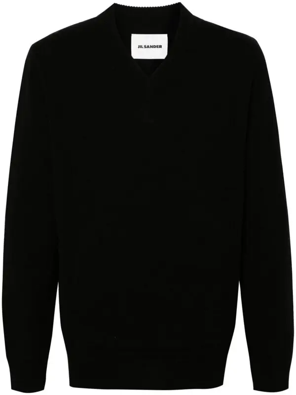JIL SANDER V-neck Knitted Jumper