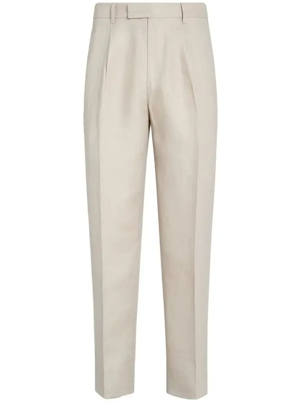 Zegna Oasi Linen Trousers - Neutrals