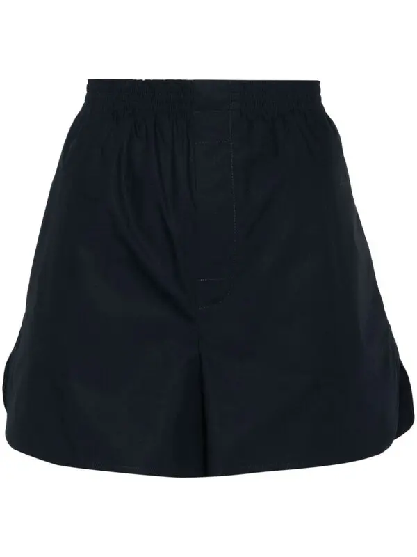 MODES GARMENTS Elasticated-waistband Cotton Shorts - Blue