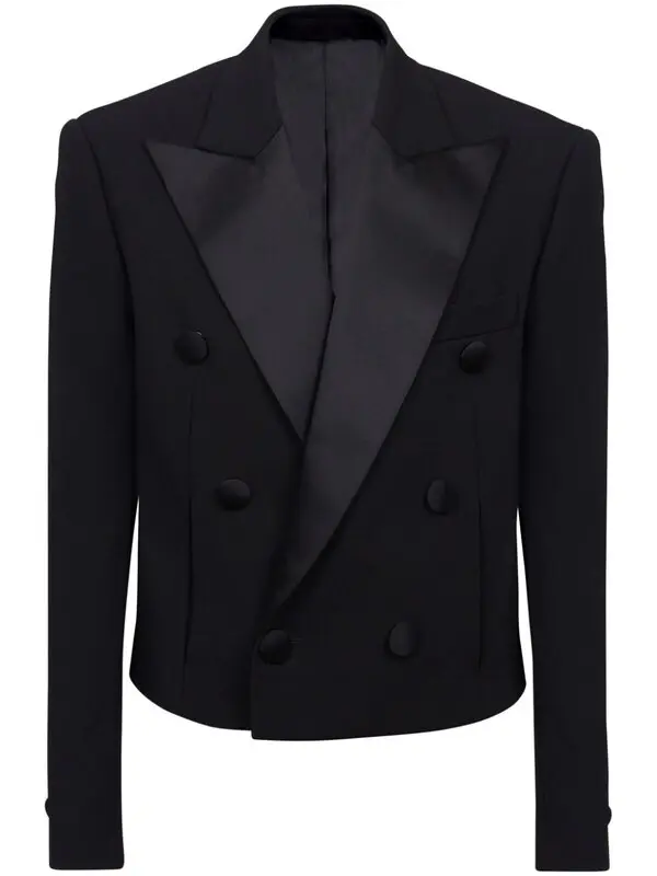 Balmain Satin-lapel Crepe Blazer