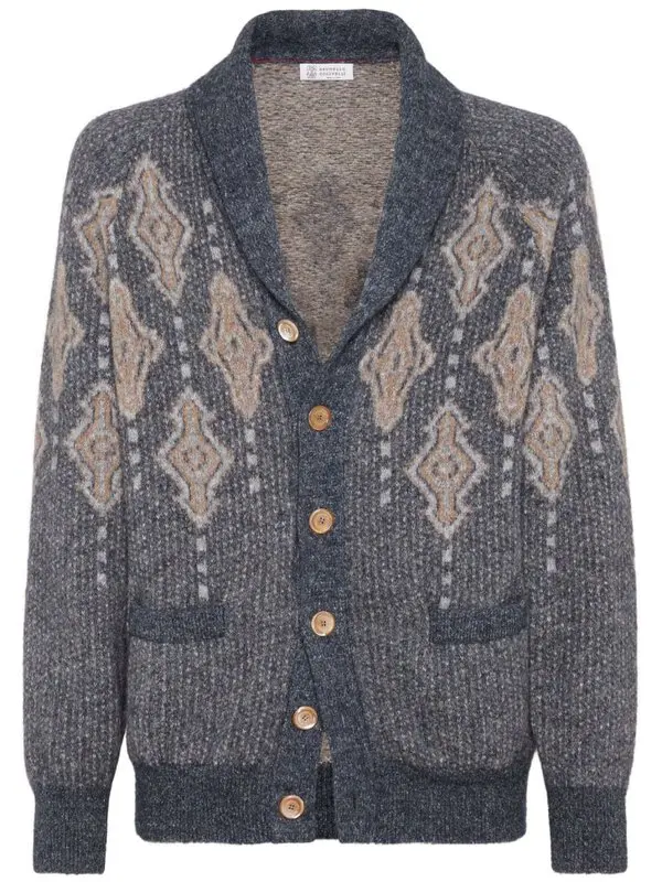 Brunello Cucinelli Intarsia Knit Cardigan