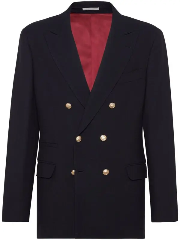 Brunello Cucinelli Double-breasted Stretch-wool Blazer