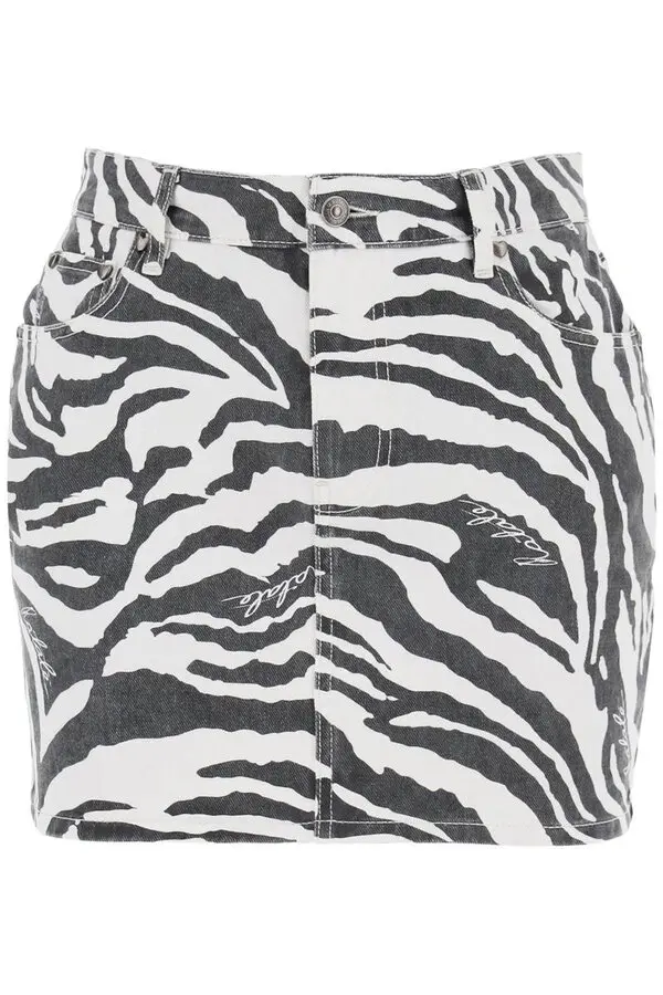 Remain Birger Christensen Denim Zebra Print Mini In White 34