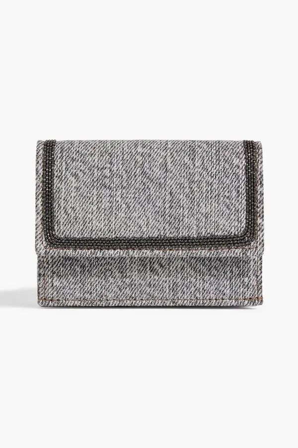 Brunello Cucinelli Beadembellished Tweed Wallet