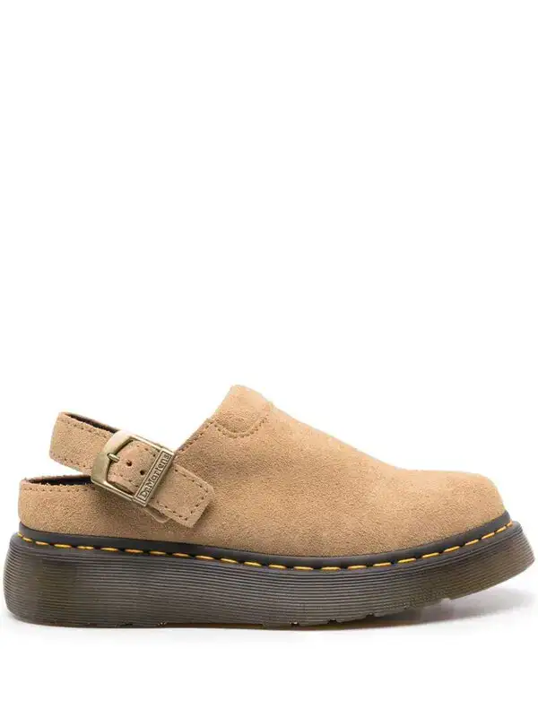 Dr. Martens Laketen Suede Flatform Mules In Brown - 57% Off