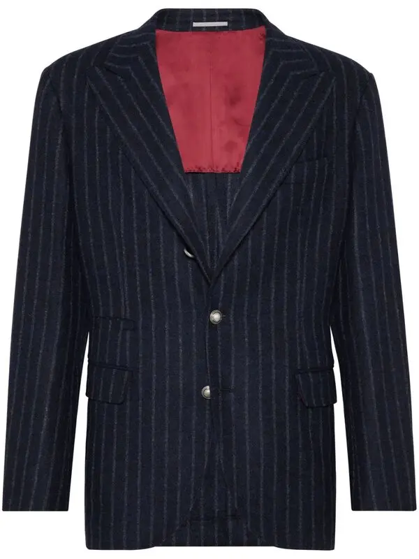 Brunello Cucinelli Single-breasted Striped Blazer