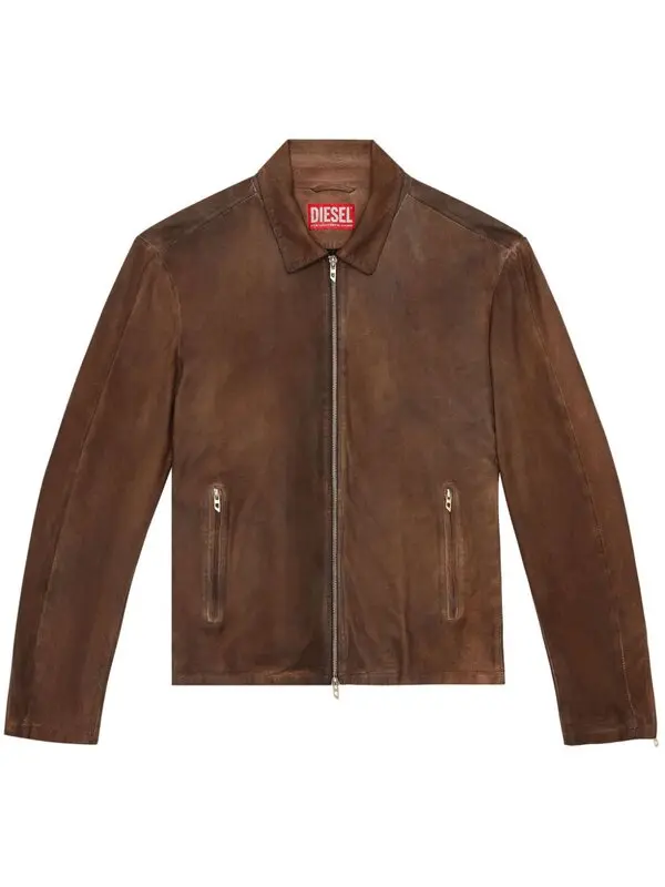 Diesel L-crombe Leather Jacket