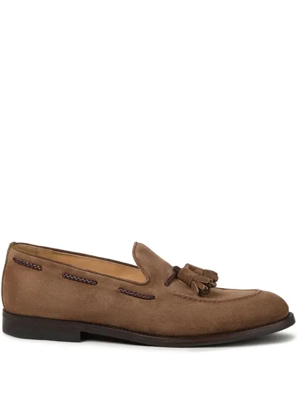 Brunello Cucinelli Tassel-detail Suede Loafers - Brown