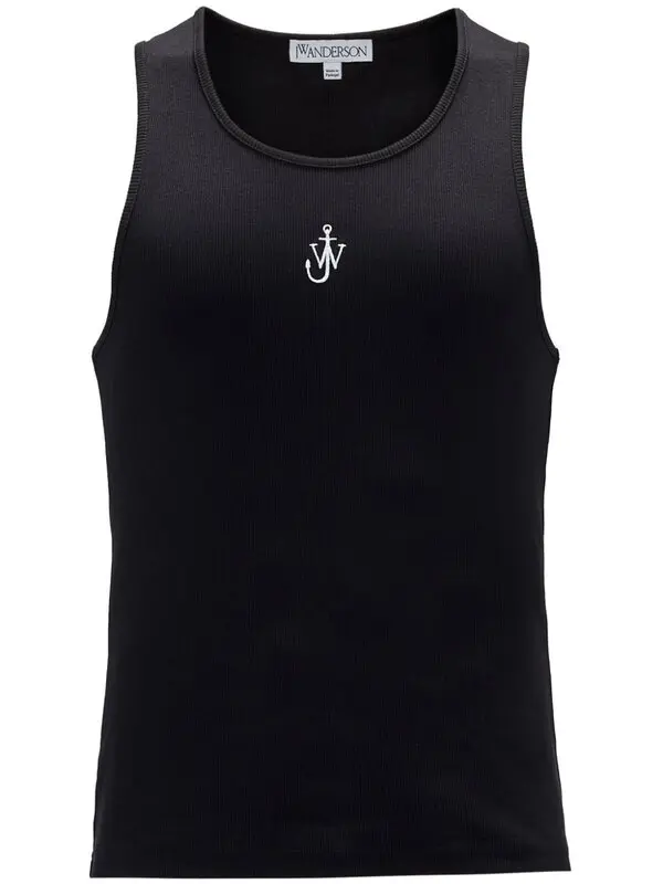 JW Anderson Anchor Logo-embroidered Tank Top - Black