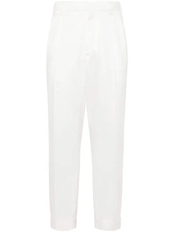 Brunello Cucinelli Pressed-crease Cotton Trousers