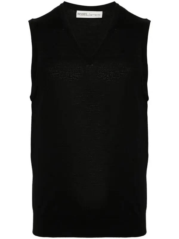 MODES GARMENTS Merino Knitted Vest - Black