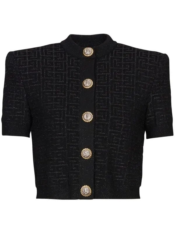 Balmain Pb Labyrinth Cropped Cardigan