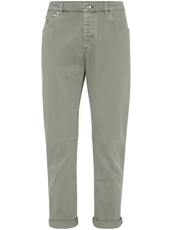 Brunello Cucinelli Slim-fit Garment-dyed Jeans - Green