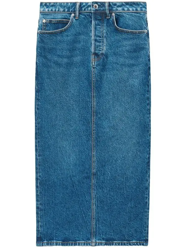Alexander Wang Low-rise Denim Midi Skirt - Blue