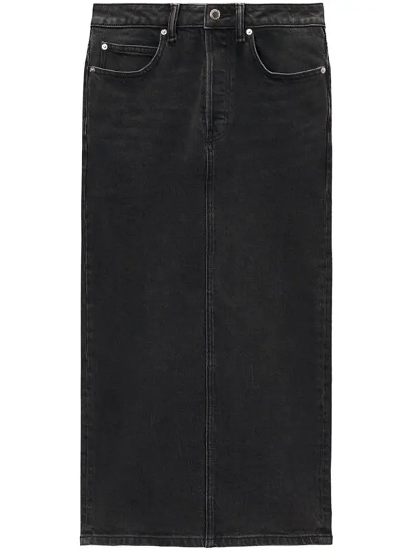 Alexander Wang Low-rise Denim Midi Skirt - Grey