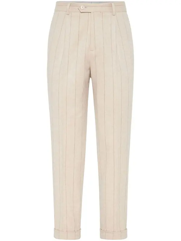Brunello Cucinelli Striped Tapered Trousers