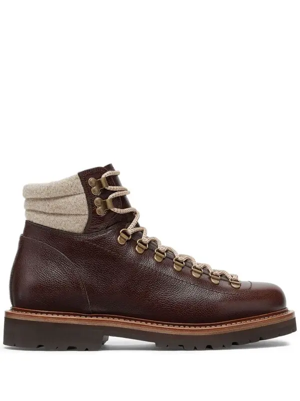 Brunello Cucinelli Lace-up Leather Boots