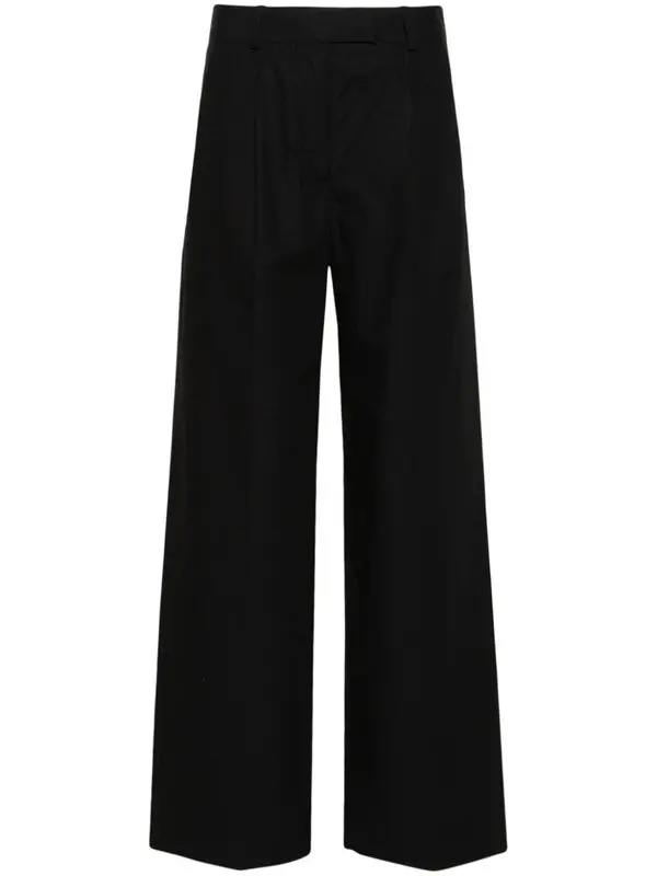 MODES GARMENTS Poplin Straight-leg Trousers - Black