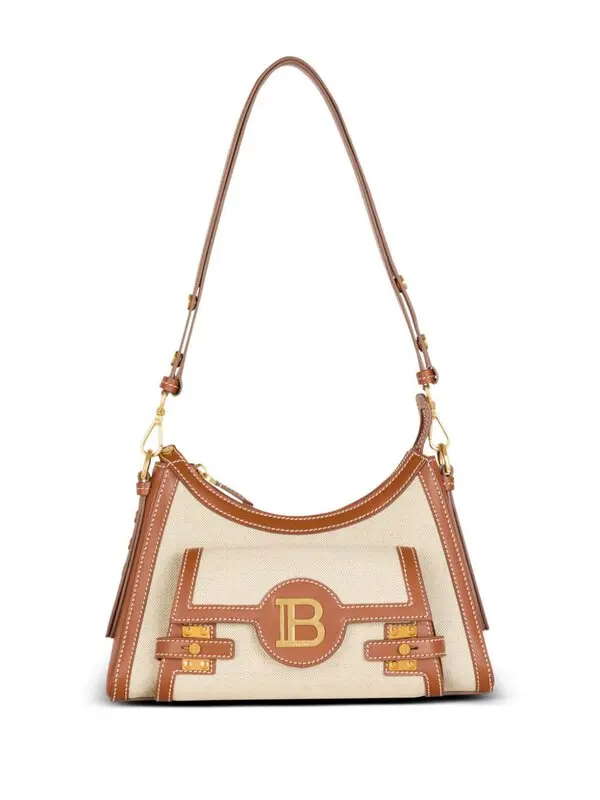 Balmain B-buzz Canvas Shoulder Bag - Neutrals