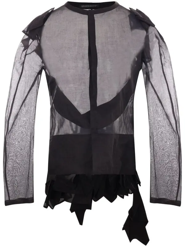 Yohji Yamamoto Asymmetric-hem Organza Top