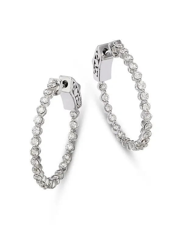 Bloomingdale'S 14k Gold Diamond Hoop Earrings, 1.0 Tcw