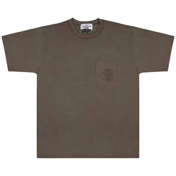 Supreme X Stone Island Pocket T-shirt - Red