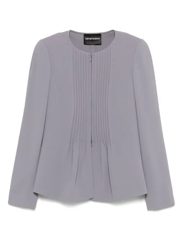 Emporio Armani Crewneck Blazer Jacket - Grey