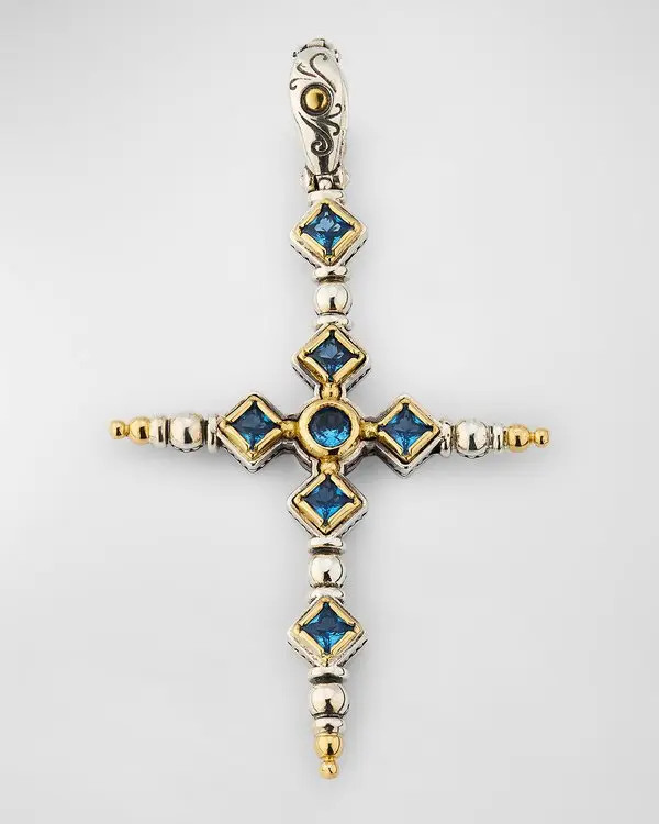 Konstantino Silver And Gold Spinel Cross Pendant