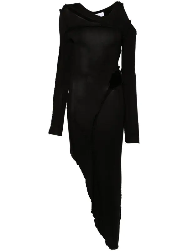 POST ARCHIVE FACTION Ruffle-detail Asymmetric Dress