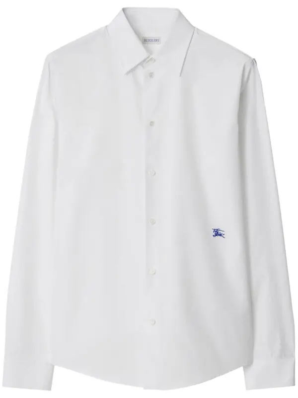 Burberry Ekd-embroidered Cotton Shirt - White