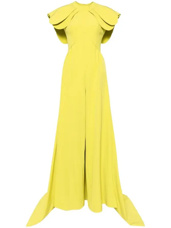 SAIID KOBEISY Crepe Jumpsuit With Overskirt - Green