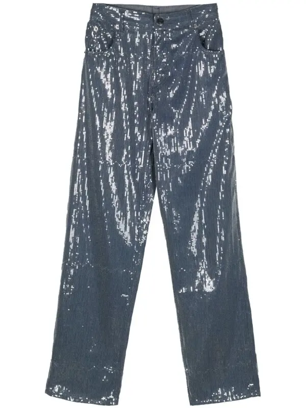CHARLES JEFFREY LOVERBOY Sequin-embellished Straight-leg Jeans