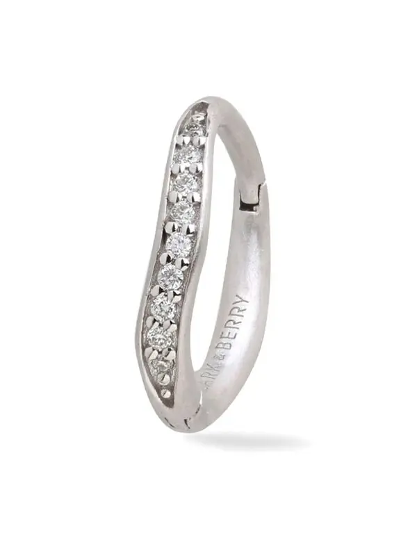 LARK & BERRY 14kt White Gold Diamond Hoop Earring - Silver