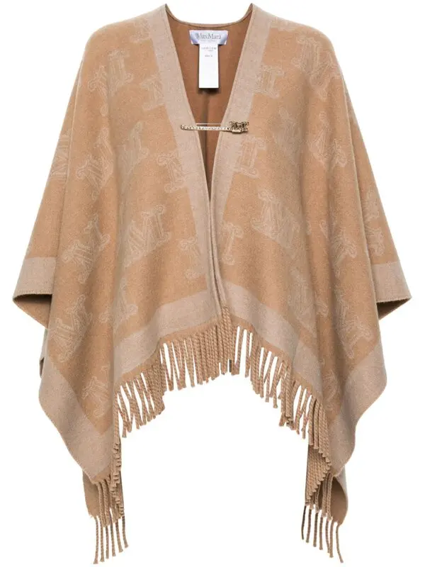Max Mara Frine Wool Cape - Neutrals
